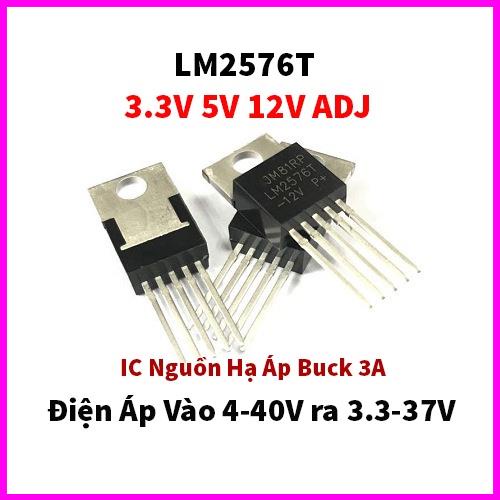 IC Nguồn Hạ Áp Buck 3A DC DC LM2576T 3.3V 5V 12V ADJ Điện Áp Vào 4-40V ra 3.3-37V Chân Cắm TO ...