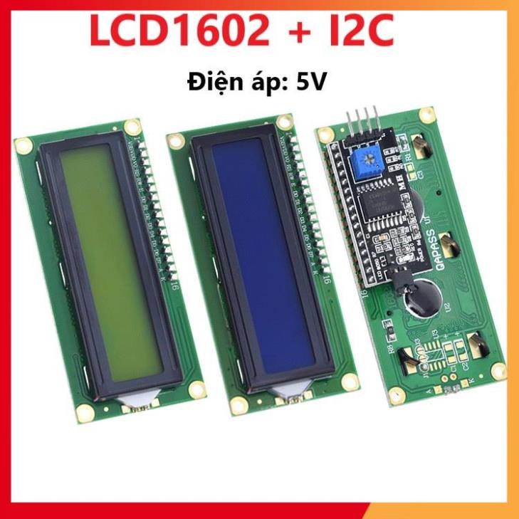 Màn hình LCD 1602 2004 5V xanh lá/xanh dương Có Đèn Nền - Kèm I2C ...