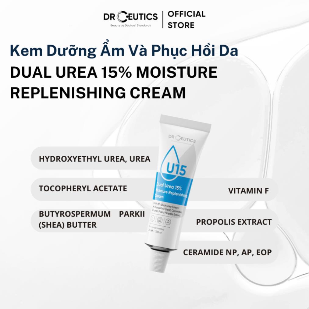 DRCEUTICS Kem Dưỡng Ẩm Và Phục Hồi Da Dual Urea 15% Moisture Replenishing Cream (35g) | Shopee ...