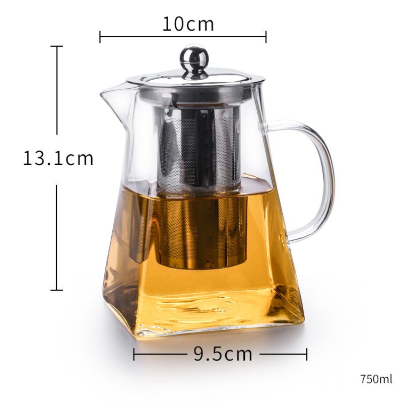Bộ Ấm Trà 6 Chén Lõi Lọc Inox 304, Bình Pha Trà Đáy Vuông Chịu Nhiệt 750ml - 950ml | Shopee Việt Nam
