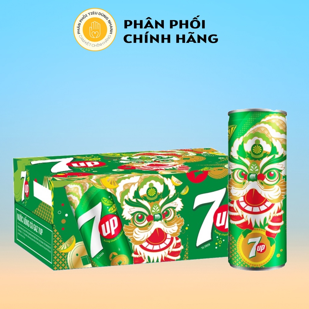 [Phiên Bản Tết 2024] Thùng 24 Lon Nước Ngọt Giải Khát 7Up Vị Chanh ...