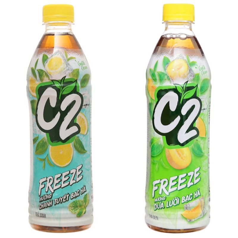 THÙNG 24 CHAI TRÀ C2 FREEZE CHANH TUYẾT BẠC HÀ/ DƯA LƯỚI BẠC HÀ 455ML ...