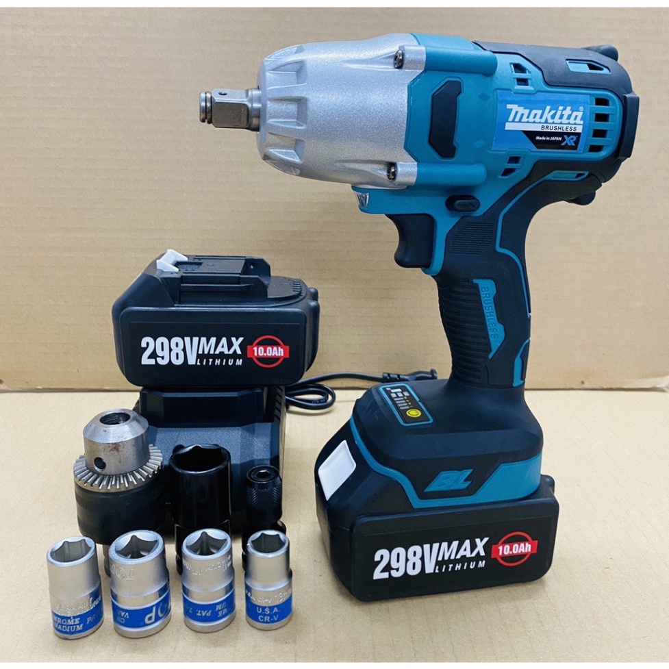 Máy Siết bulong ô tô Makita 199v lực siết 980 N.m - Máy bắn bulong lực siết Lớn mở ốc 30 trở ...