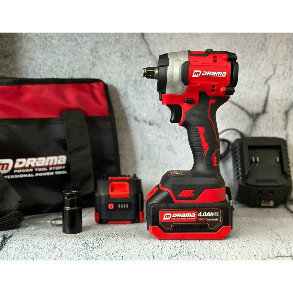 Máy Siết bulong DRAMA D5178 Pin dung lượng cao đầu 2 trong 1 tiện dụng đa năng, siết bulong pin ...