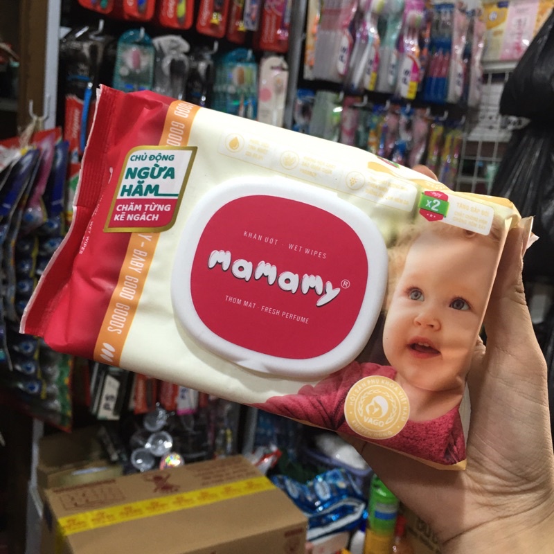 Khăn ướt Mamamy có nắp, có mùi gói 80 miếng (tờ) | Shopee Việt Nam