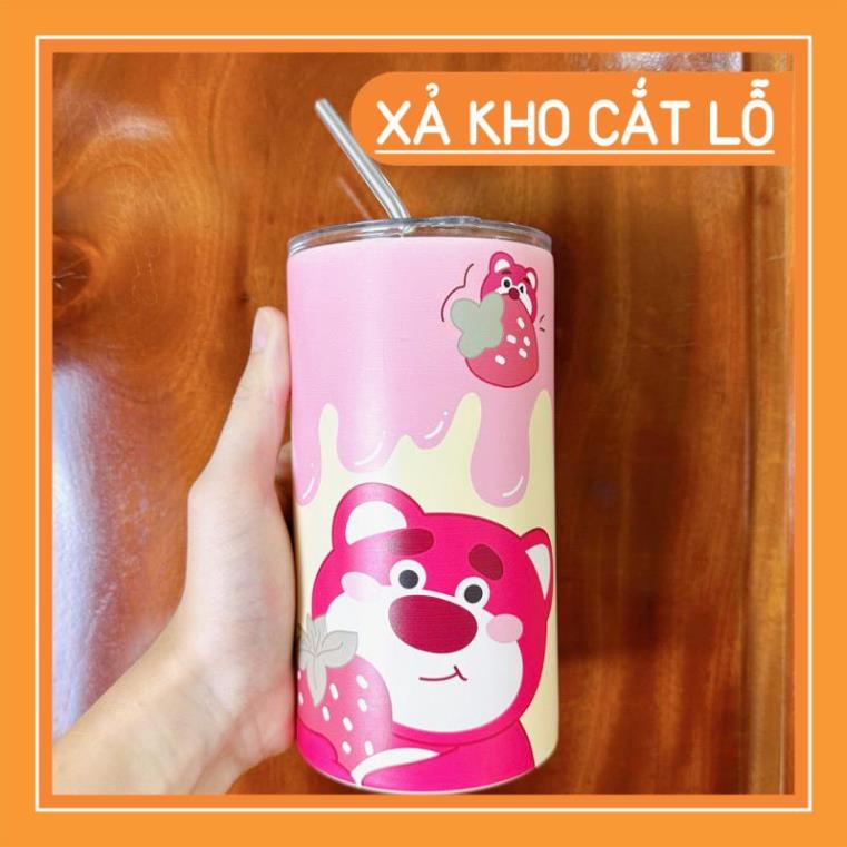 12 Ly Giữ Nhiệt Iced Americano Gấu Dâu Chất Liệu Inox 304 Cao Cấp Dung Tích 600ml Nắp Chống Tràn ...