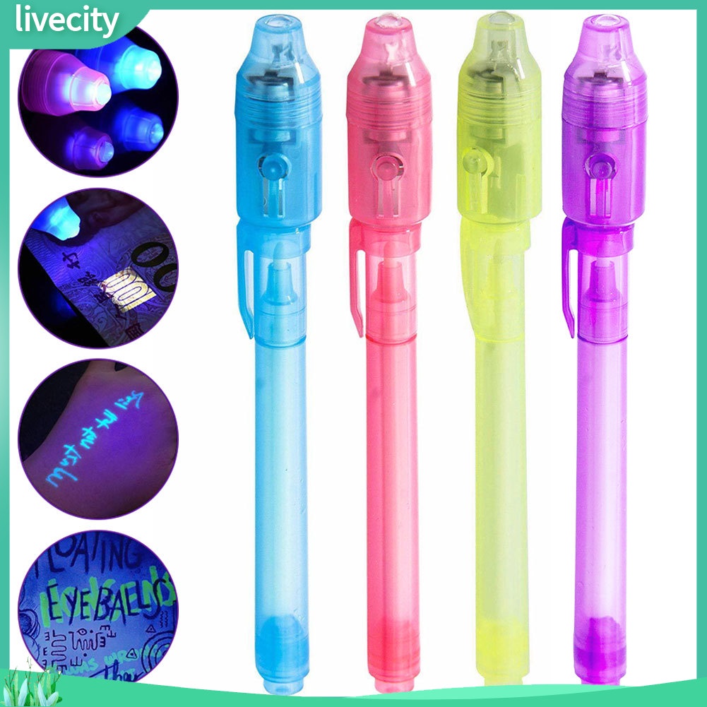 {livecity} Bút mực tàng hình có đèn LED tia cực tím tiện dụng và bền ...