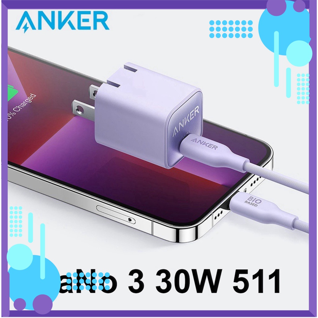 Củ sạc nhanh PD 30W Anker A2147 nano 3 Gan Pro 511 type C cho ip 11 12 13 14 pro max 3astore ...