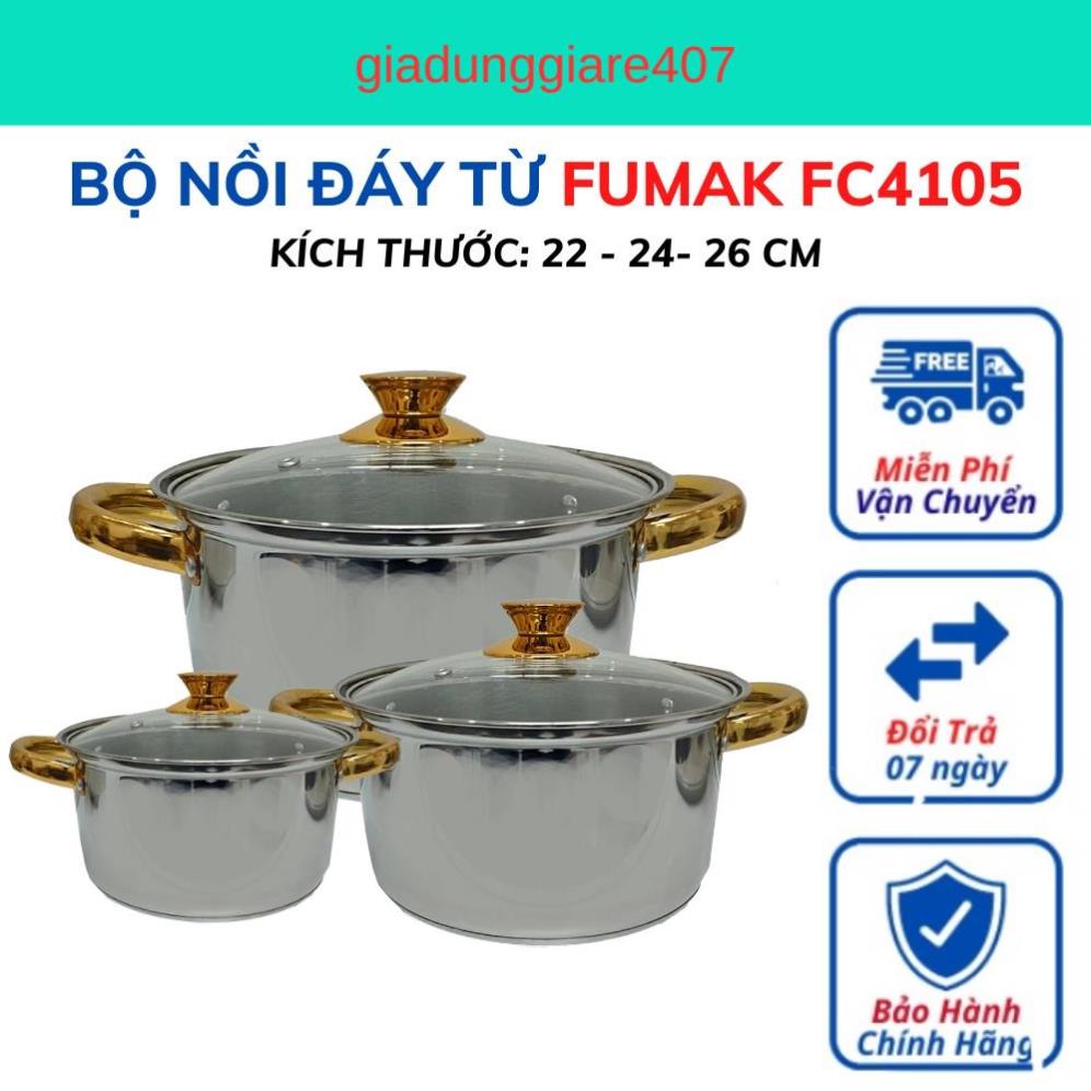 Bộ 3 Nồi Fumak 5 Đáy FC4105, Kích Thước 22cm, 24cm, 26cm Dùng Cho Mọi ...