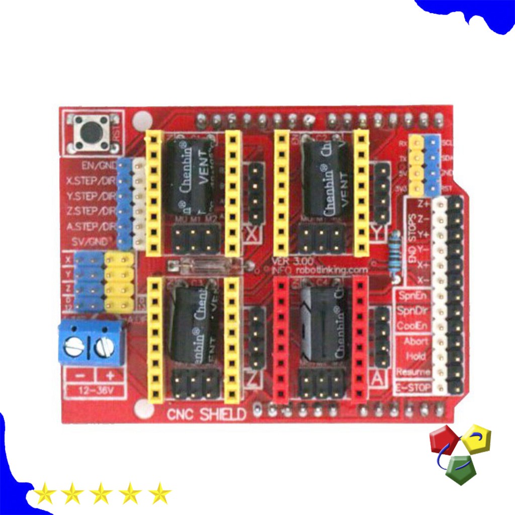 CNC SHIELD V3 điều khiển động cơ bước step cho Arduino Uno | Shopee ...