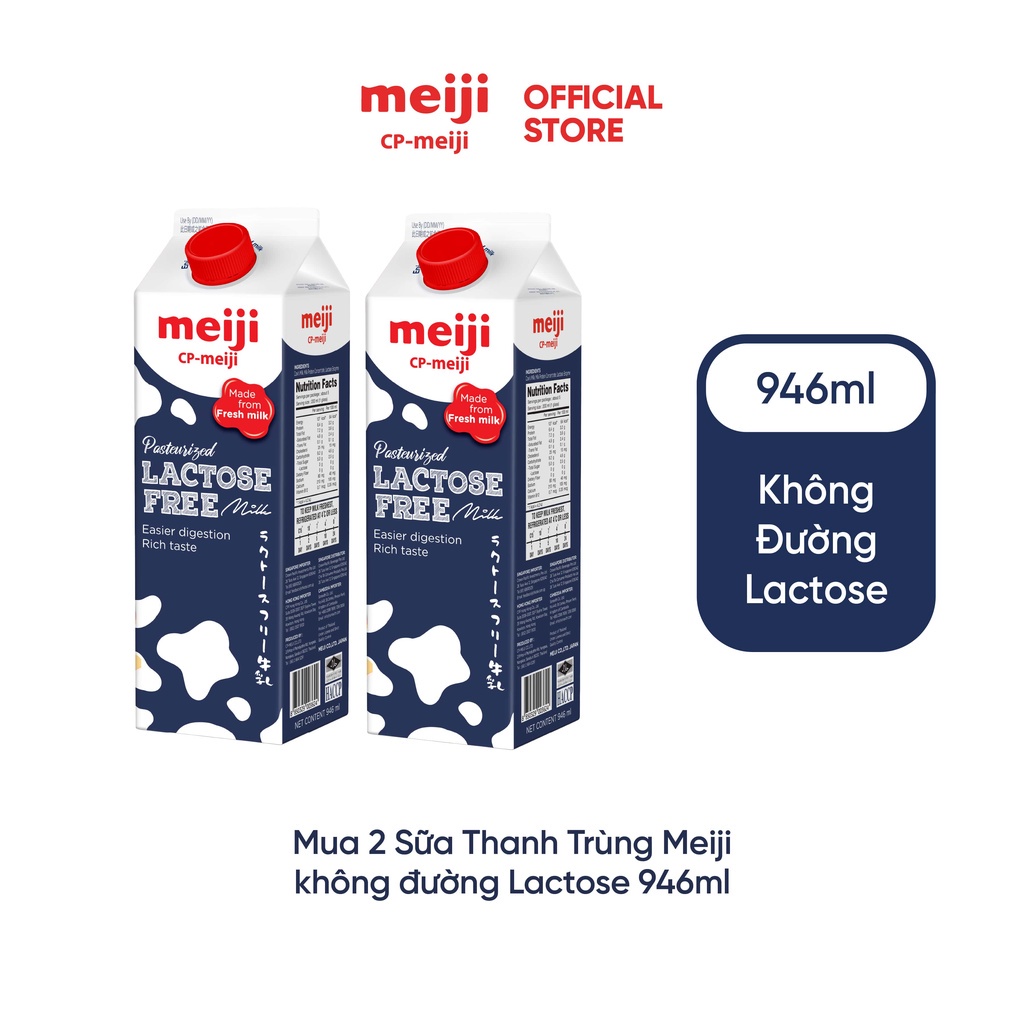 Sữa Tươi Thanh Trùng Meiji Nhật vị không đường Lactose 946ml - Combo 2 ...