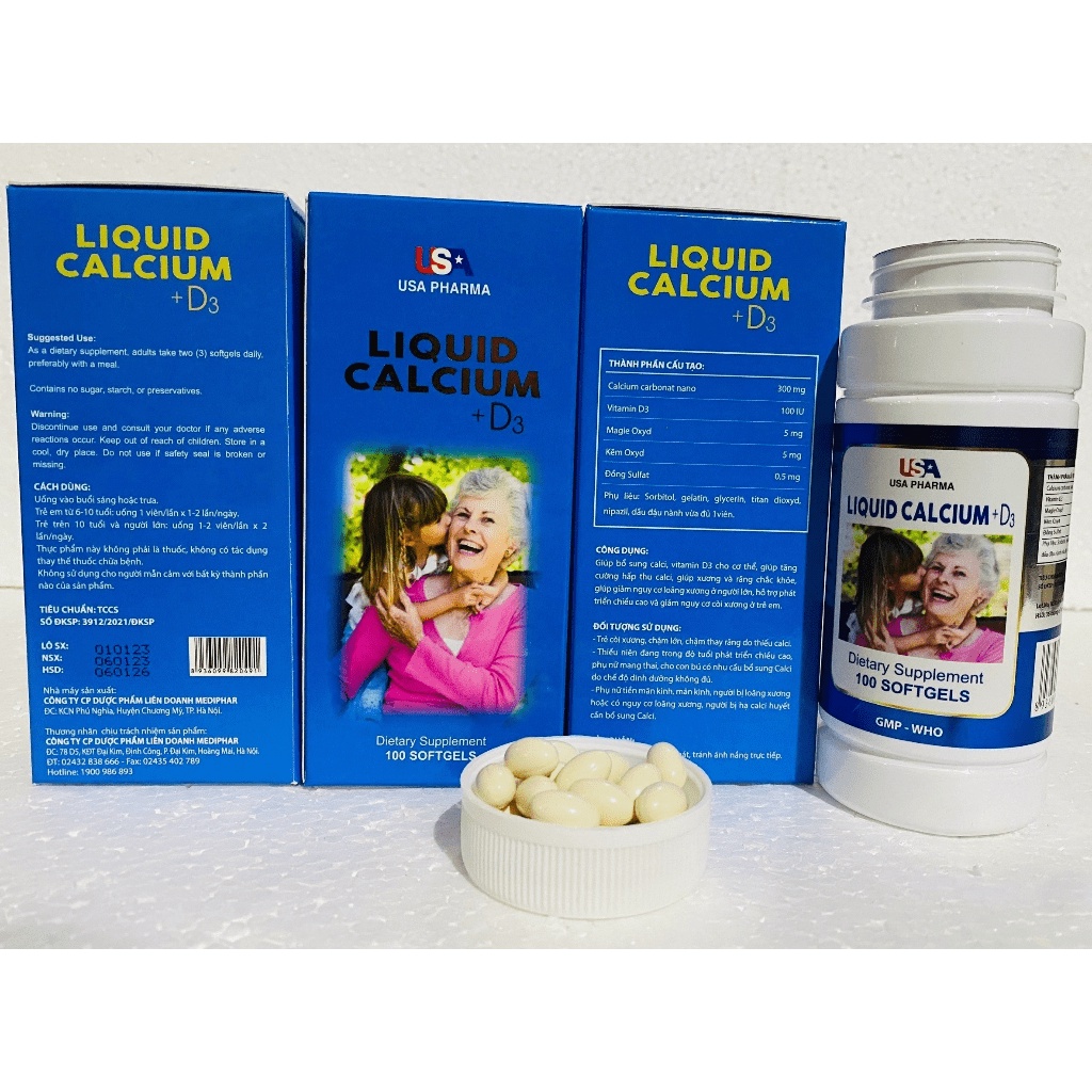 Liquid Calcium + D3 BỔ SUNG CANXI, chống còi xương, loãng xương hộp 100 ...