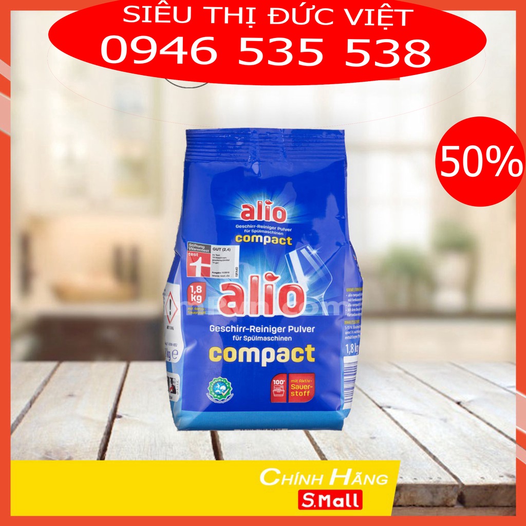 Bột rửa bát Alio 1.8kg (Mùi nhẹ dịu) Nhập khẩu Đức (Có túi bóc lẻ dùng thử), Bột Alio chính hãng ...