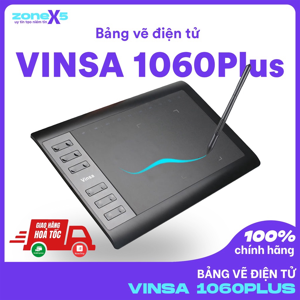 [SẴN HÀNG ] Bảng vẽ điện tử VINSA 1060Plus - 10*6 inch, 8192 cấp độ lực ...