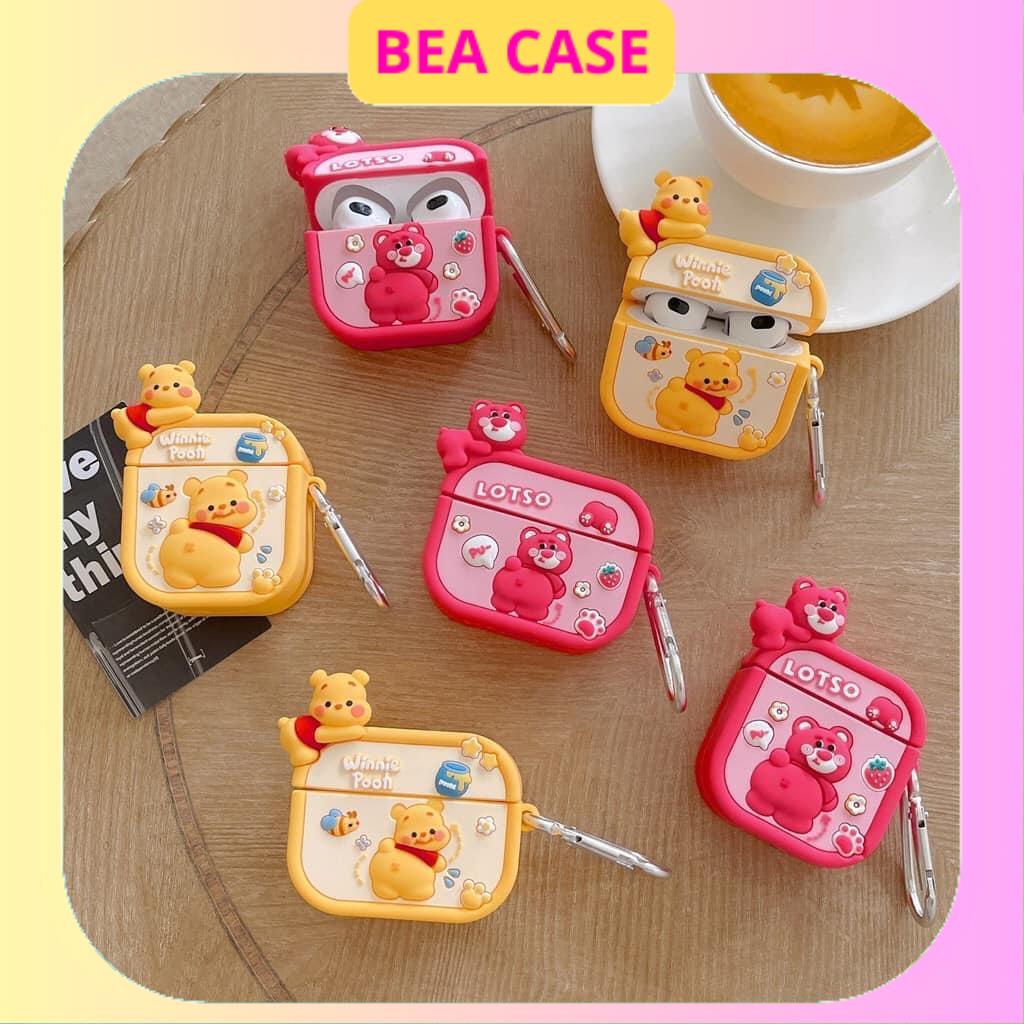 [Vỏ airpods 2, pro, airpods 3, pro2] Vỏ airpods Gấu dâu Lotso & Pooh ...