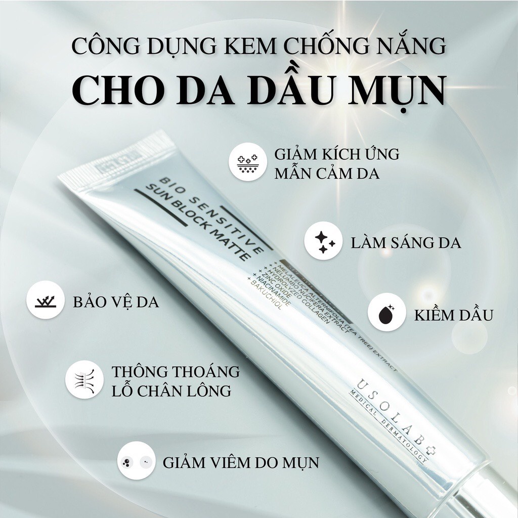 Kem chống nắng USOLAB Bio Sensitive Sun Block Matte cho da dầu mụn ...