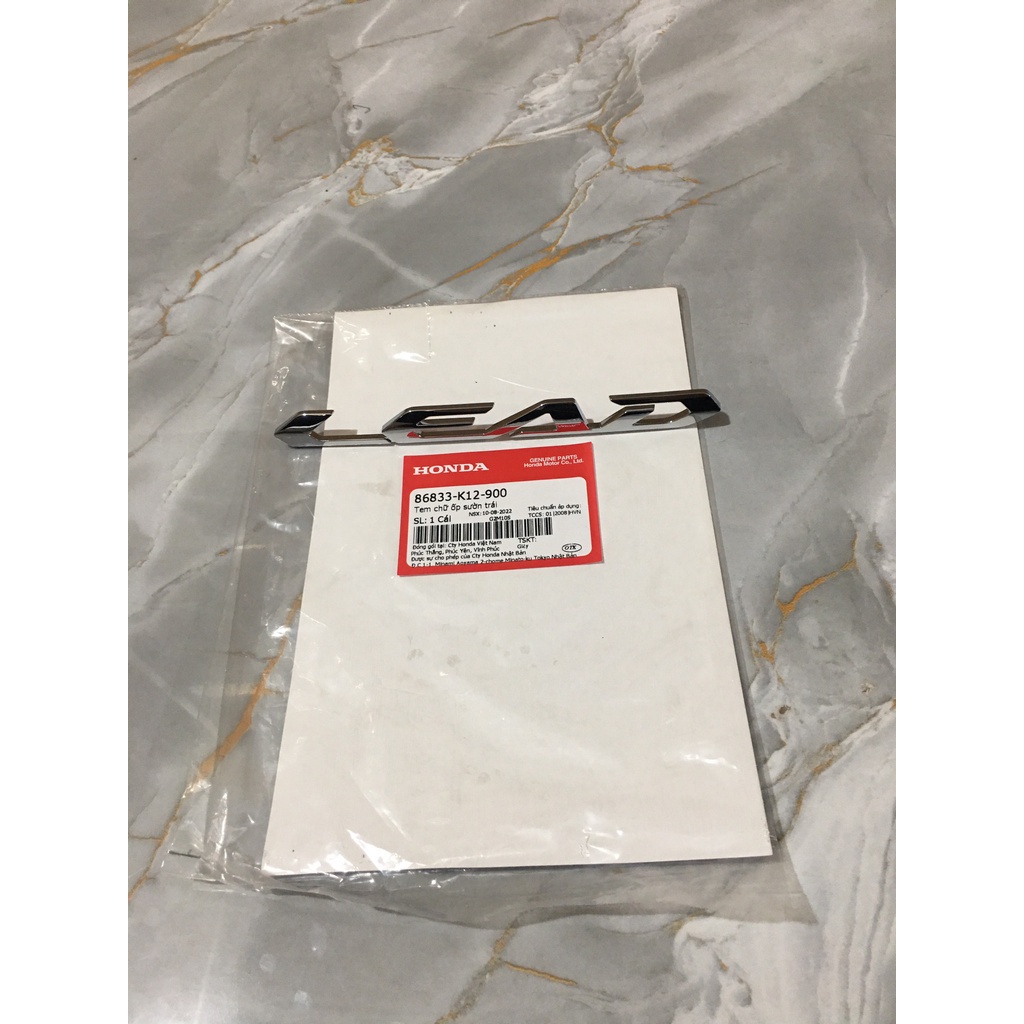Tem chữ ốp sườn trái Lead 125 chính hãng Honda (86833-K12-900) | Shopee Việt Nam