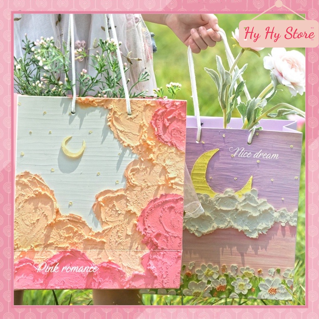 [22x10x24.5cm] Túi Giấy Đựng Quà Tặng Họa Tiết Tranh 3D Hy Hy Store | Shopee Việt Nam