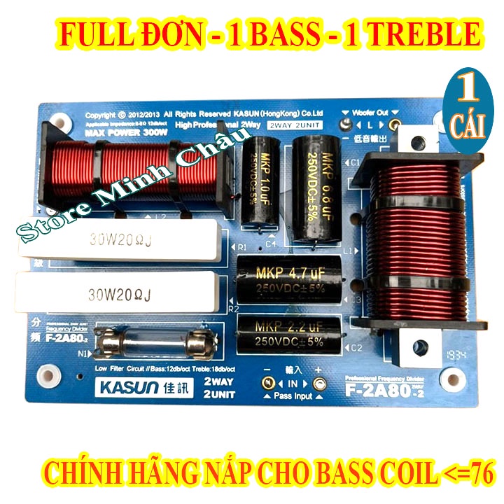 MẠCH PHÂN TẦN 2 LOA FULL ĐƠN KASUN CHÍNH HÃNG DÙNG CHO 1 BASS 1 TREBLE ...