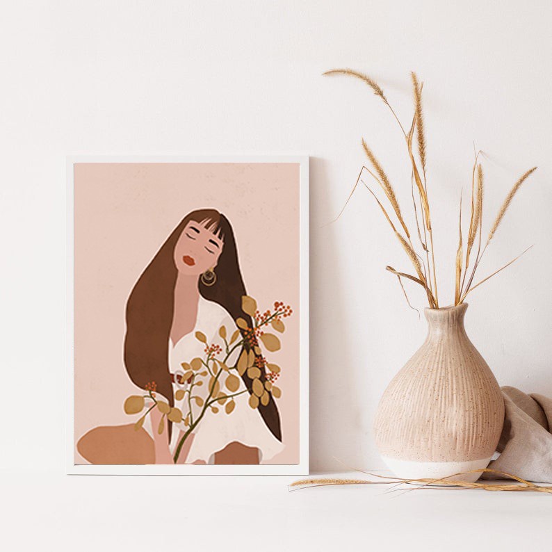 Tranh Canvas Boho Tối Giản Hiện Đại Trang Trí Phòng Ngủ Phòng Khách OHA ...