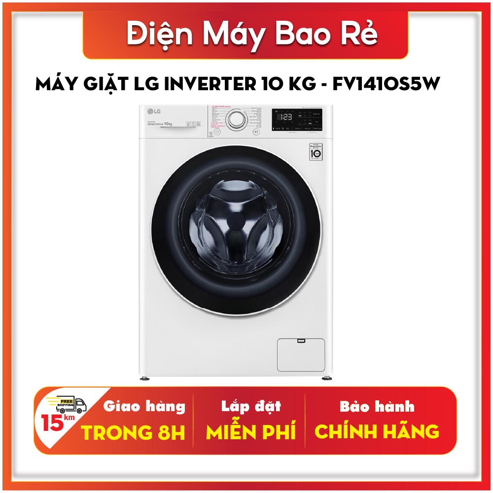 Máy giặt LG Inverter 10 kg - FV1410S5W | Shopee Việt Nam