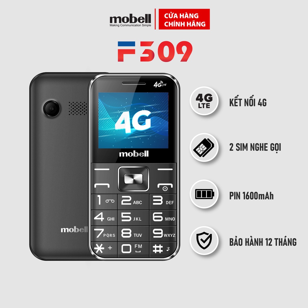 Điện Thoại Phổ Thông Mobell F309 Chính Hãng Nghe Gọi Loa To Pin Trâu ...