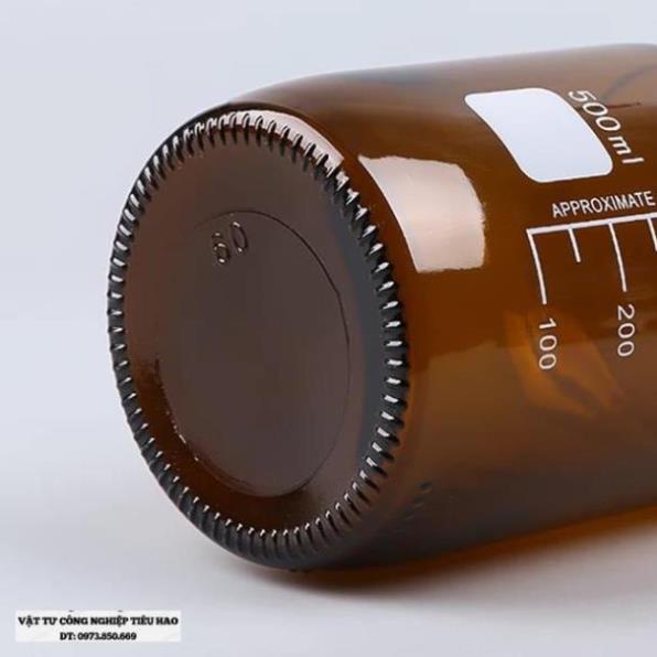 Chai thủy tinh nâu nắp vặn xanh GL45 100ml 250ml 500ml 1000ml đựng tinh dầu, dược liệu, mỹ phẩm ...