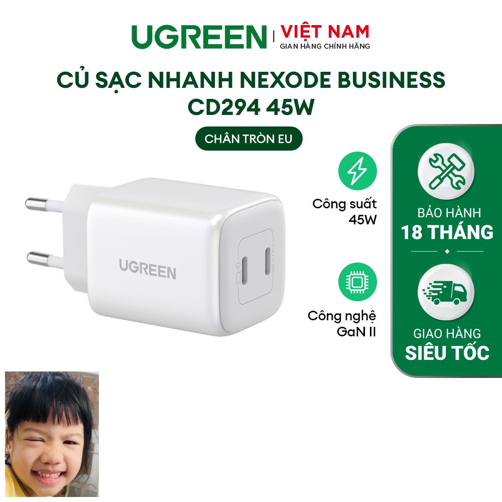 Củ sạc nhanh UGREEN 45W CD294 Nexode| Công nghệ GaN| 2 cổng Type C| BH ...