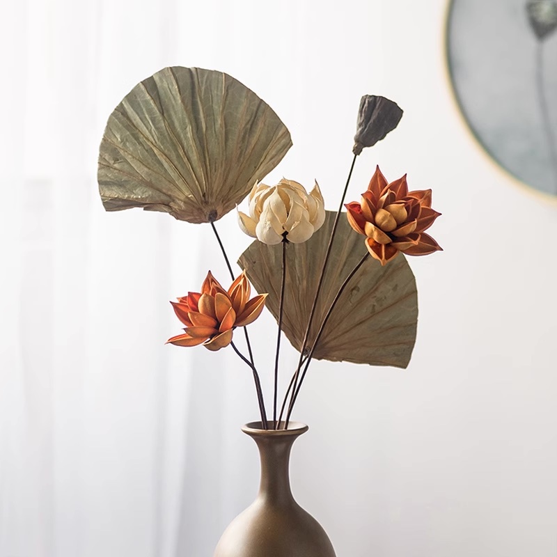 Combo Hoa sen gỗ khô [FREESHIP] decor trang trí | Shopee Việt Nam