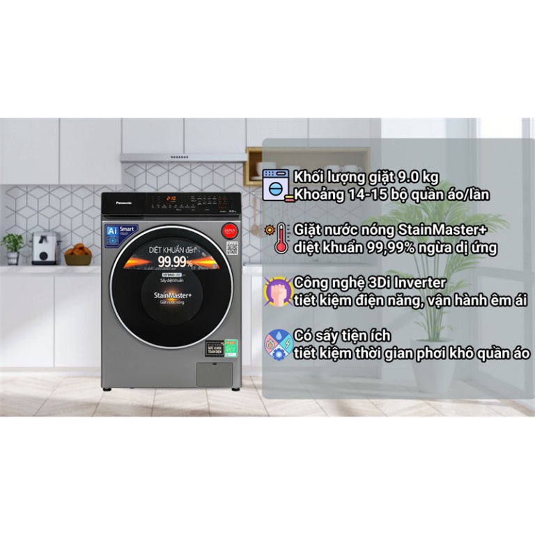( Máy giặt sấy Panasonic Inverter 9 Kg NA-V90FC1LVT 2022 ) | Shopee Việt Nam