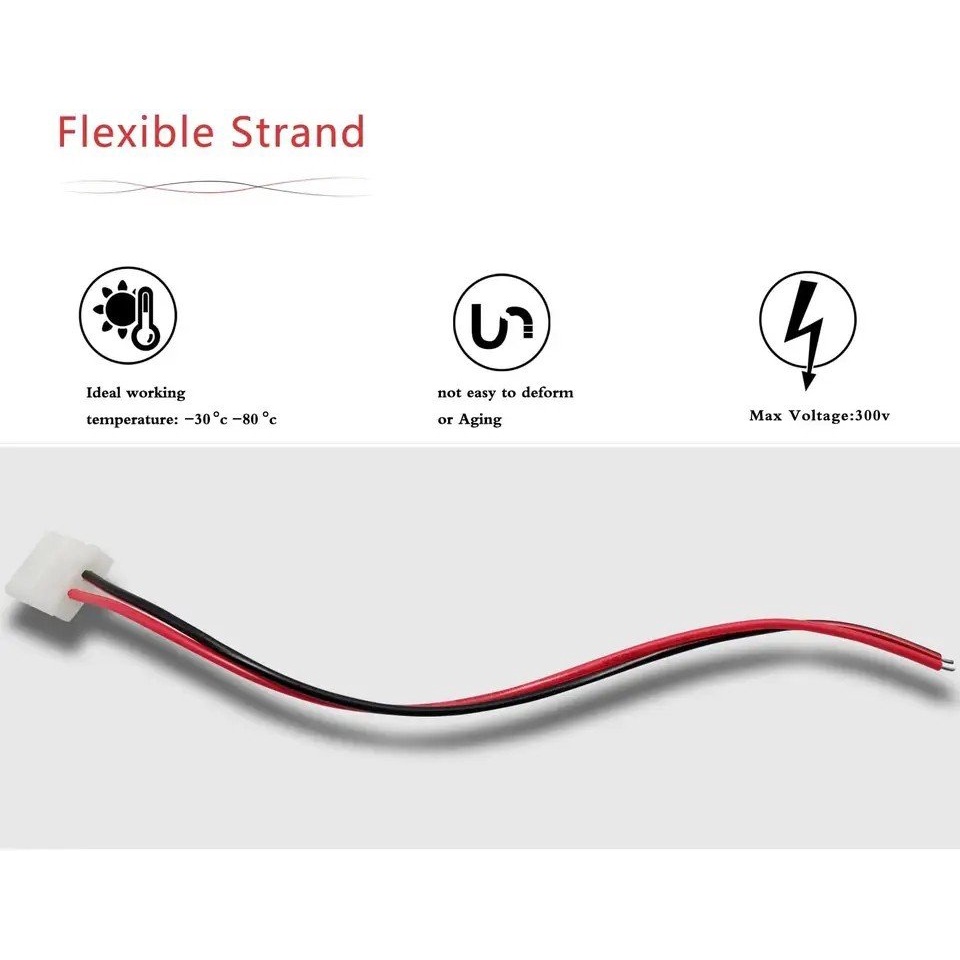 Kẹp led - kẹp nối led 2 pin bản 8m và 10mm dùng cho led cuộn đơn sắc ...