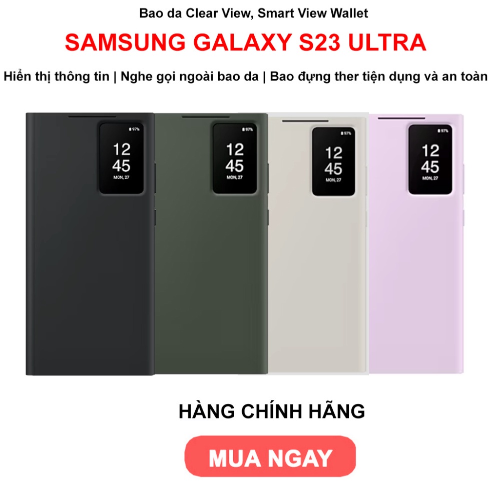 Bao Da Clear View, Smart View Wallet Samsung Galaxy S23 Ultra - Hàng ...