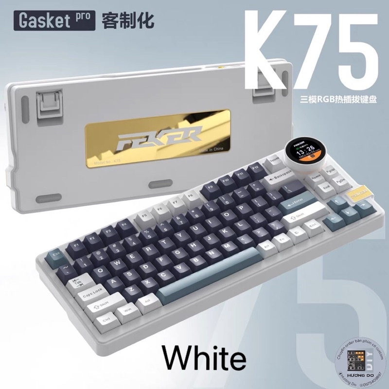 (CÓ SẴN) Feker K75 Keyboard Bộ Bàn Phím Cơ Tích Hợp Núm Và Màn Hình ...