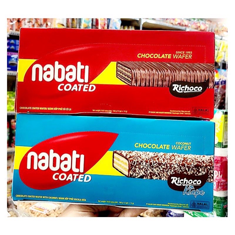 Bánh Xốp Phủ Socola -Dừa Nabati Richoco hộp 168g ( 12 thanh) | Shopee Việt Nam