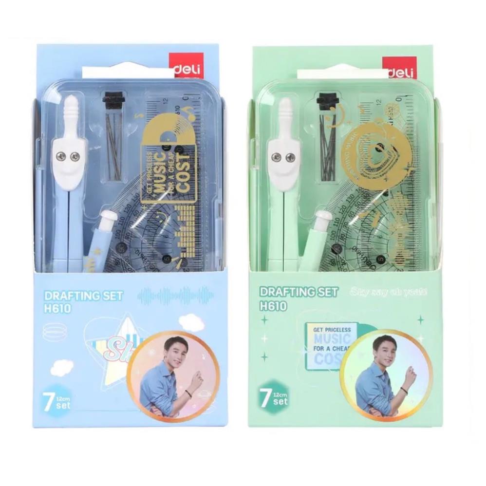 Bộ Compa thước kẻ 7 sản phẩm Deli H610 chì bấm - Biên bản Sơn Tùng ...