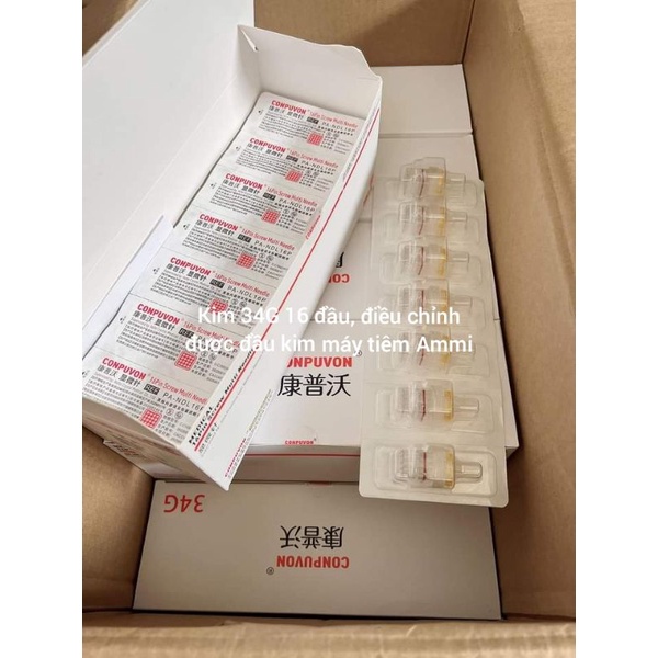 Combo 5 kim 34G, có 16 đầu kim, có thể điều chỉnh được đầu kim, dùng ...