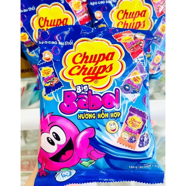 KẸO CAO SU BIG BABOL CHUPA CHUPS HƯƠNG HỖN HỢP GÓI 160G (40 VIÊN) | Shopee Việt Nam