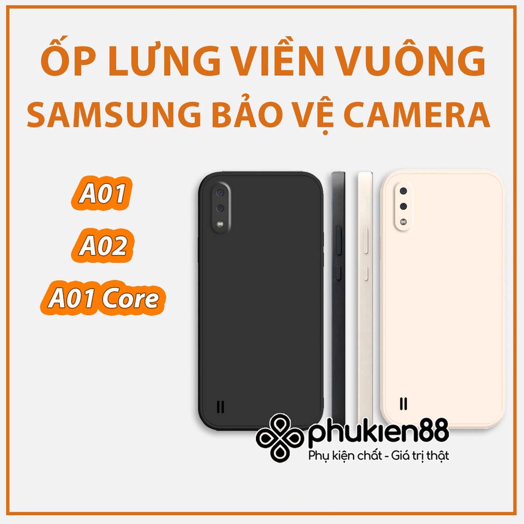 Ốp Silicon Samsung A01 / A02 / A01 Core TPU viền vuông dẻo chống va đập ...
