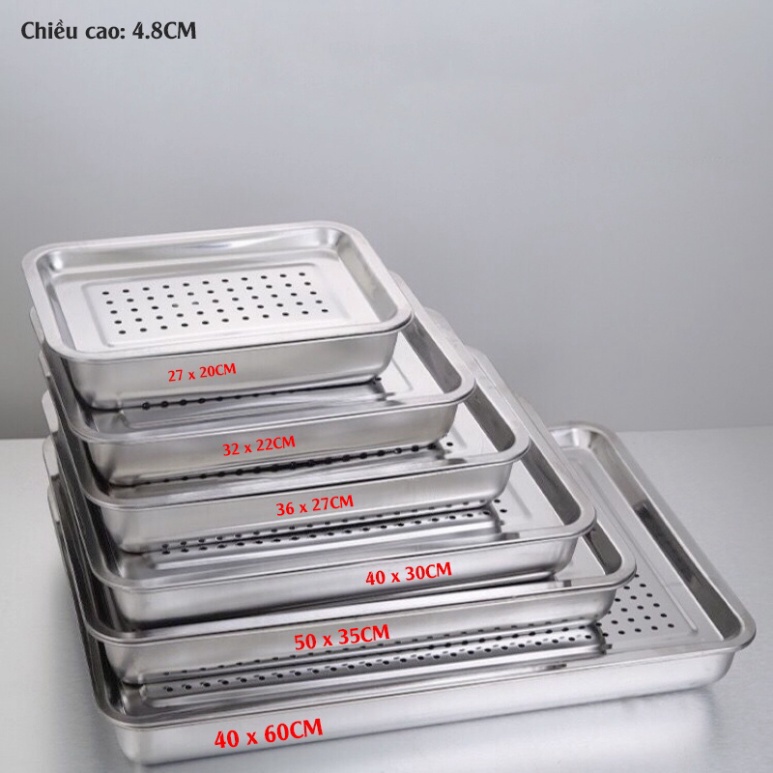 Khay inox úp ly có lỗ - mâm trà chữ nhật nhiều cỡ nhỏ | Shopee Việt Nam