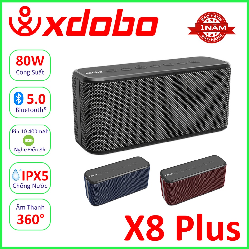 Loa Bluetooth 5.0 Xdobo X8 Plus Công Suất 80W Chống Nước IPX5, Hỗ Trợ Thẻ TF, USB, TWS Kết Nối 2 ...