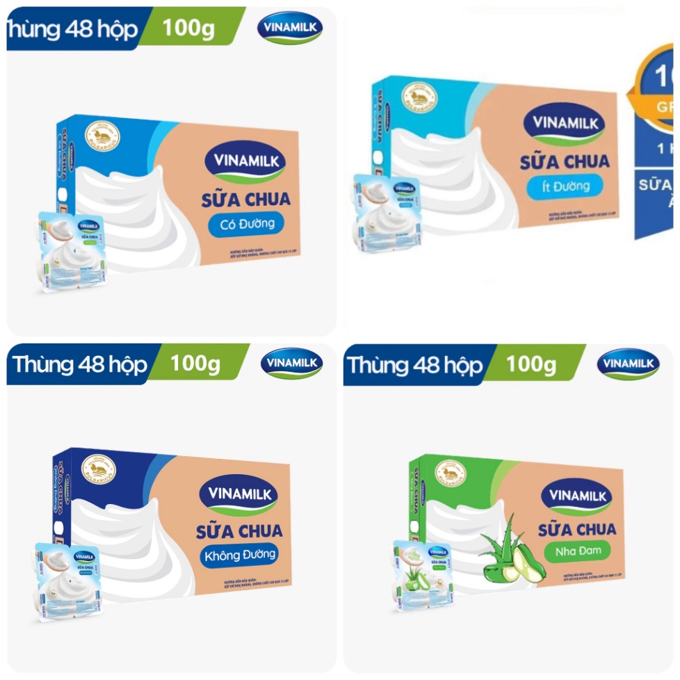 [HỎA TỐC HCM] Thùng 48 hộp Sữa chua ăn Vinamilk Không đường/ Ít đường ...