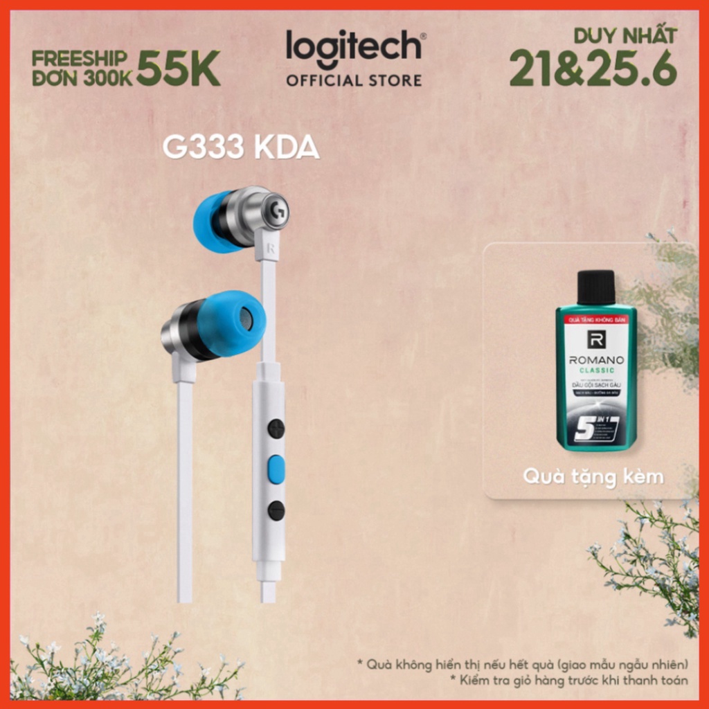 Tai nghe game in-ear Logitech G333 KDA-Dual Drivers, Jack 3.5mm, Mic ...