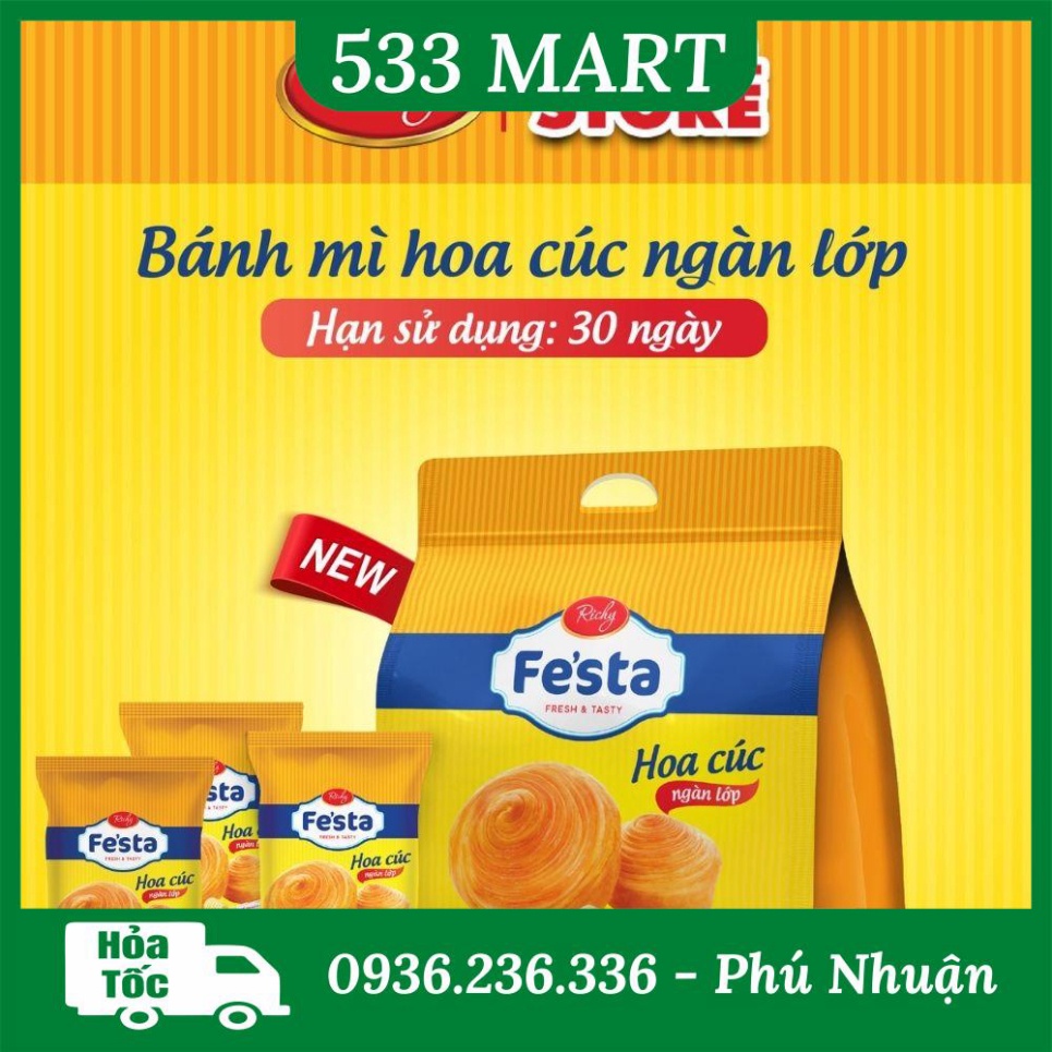 [RICHY] Bánh mì hoa cúc ngàn lớp Festa 120g (40g x 3 gói) | Shopee Việt Nam