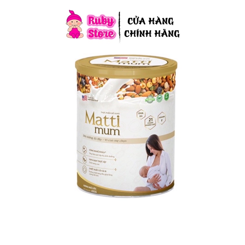 [Chính hãng] Sữa hạt lợi sữa Matti Mum lon 650g - Sữa về nhiều, dinh ...