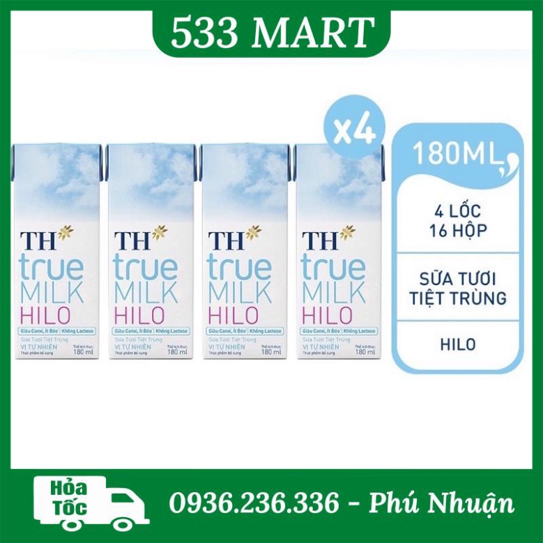 [LỐC 4 HỘP] Sữa TH TRUE MILK HILO tách béo, giàu canxi 180ml x 4 hộp | Shopee Việt Nam