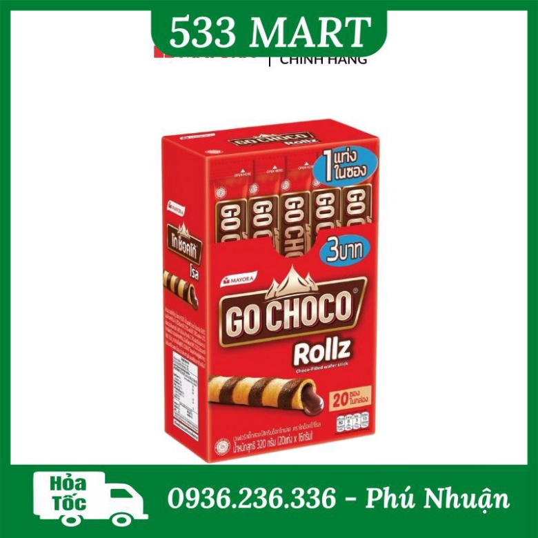 Bánh quế nhân socola Go Choco Rollz 320g | Shopee Việt Nam