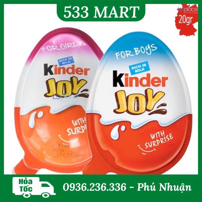 Kẹo trứng socola Kinder Joy bất ngờ với đồ chơi cho bé trên 3 tuổi 20g ...