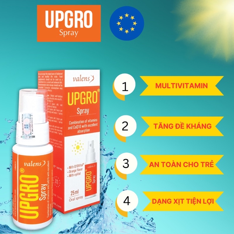 UPGRO dạng xịt- Tăng cường sức đề kháng, bổ sung vitamin cần thiết cho ...