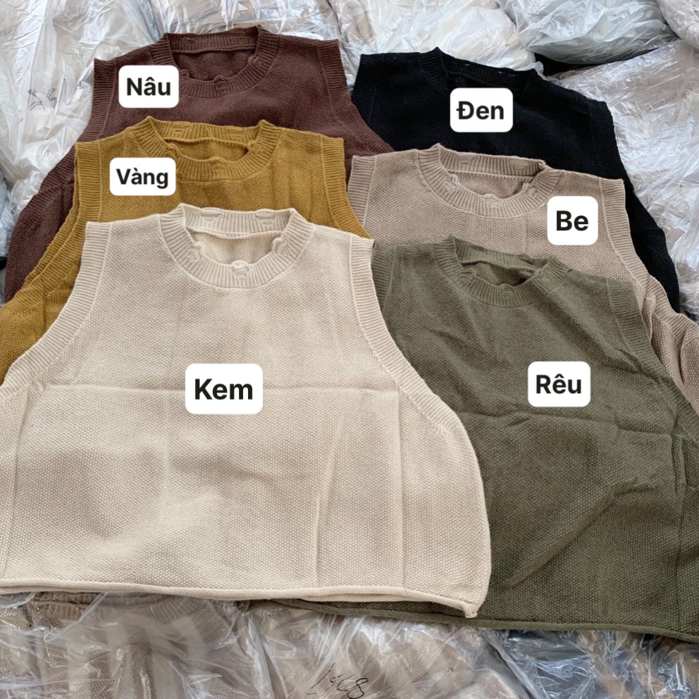 [GL8735]Áo gile len gạo trơn cổ rách form rộng(Có sẵn) | Shopee Việt Nam