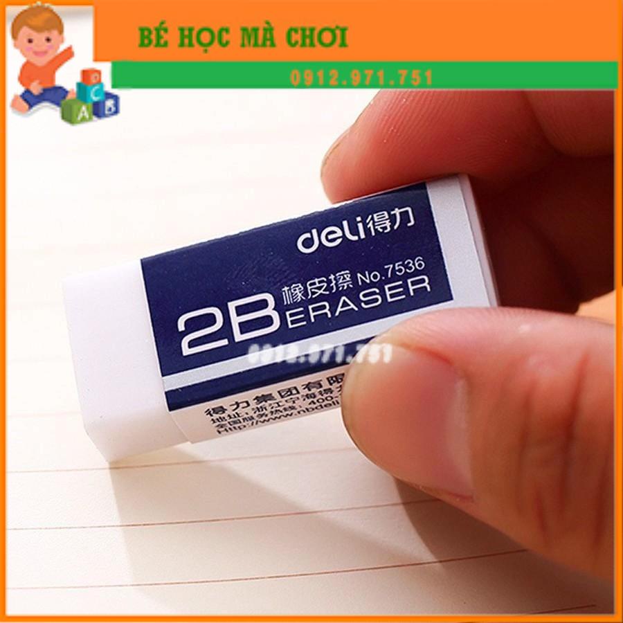 Gôm tẩy bút chì 2B Deli 7536 tẩy vẽ mỹ thuật, làm bài trắc nghiêm, tập ...